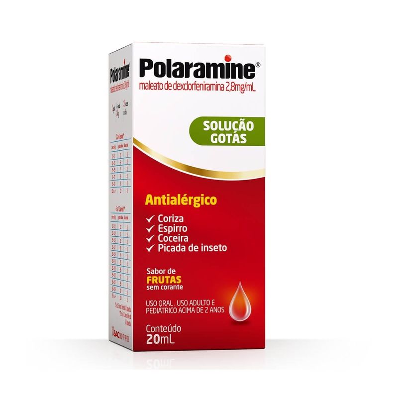 Polaramine 2,8mg/ml Gotas Frasco 20ml - Farma Conde