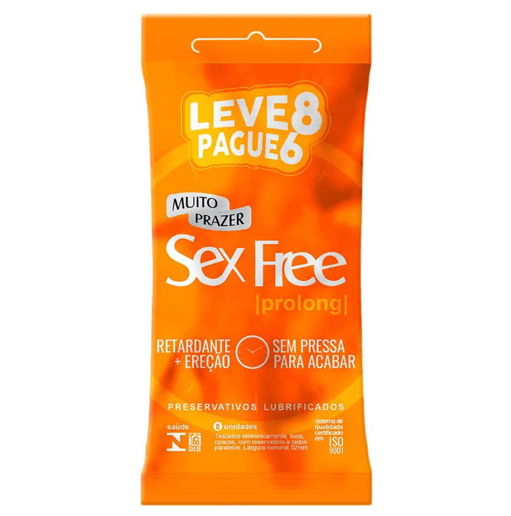 Preservativo Sex Free Prolong Leve 8 Pague 6 Unidades Farma Conde