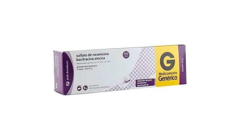 Sulfato de Neomicina 5mg/g + Bacitracina 250UI Prati Genérico Pomada ... Sulfato de Neomicina 5mg/g + Bacitracina 250UI Prati Genérico Pomada ...