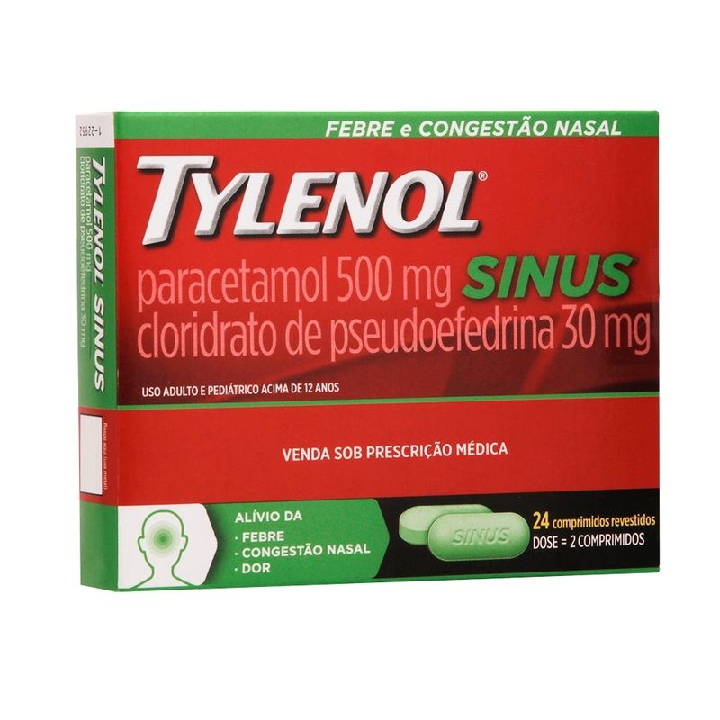 Tylenol Sinus Caixa 24 Comprimidos Revestidos - Farma Conde Tylenol Sinus Caixa 24 Comprimidos Revestidos - Farma Conde
