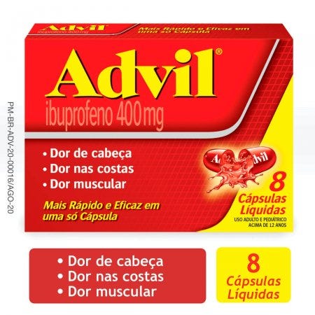 Advil 400mg Extra Alívio Blíster 8 Cápsulas - Farma Conde
