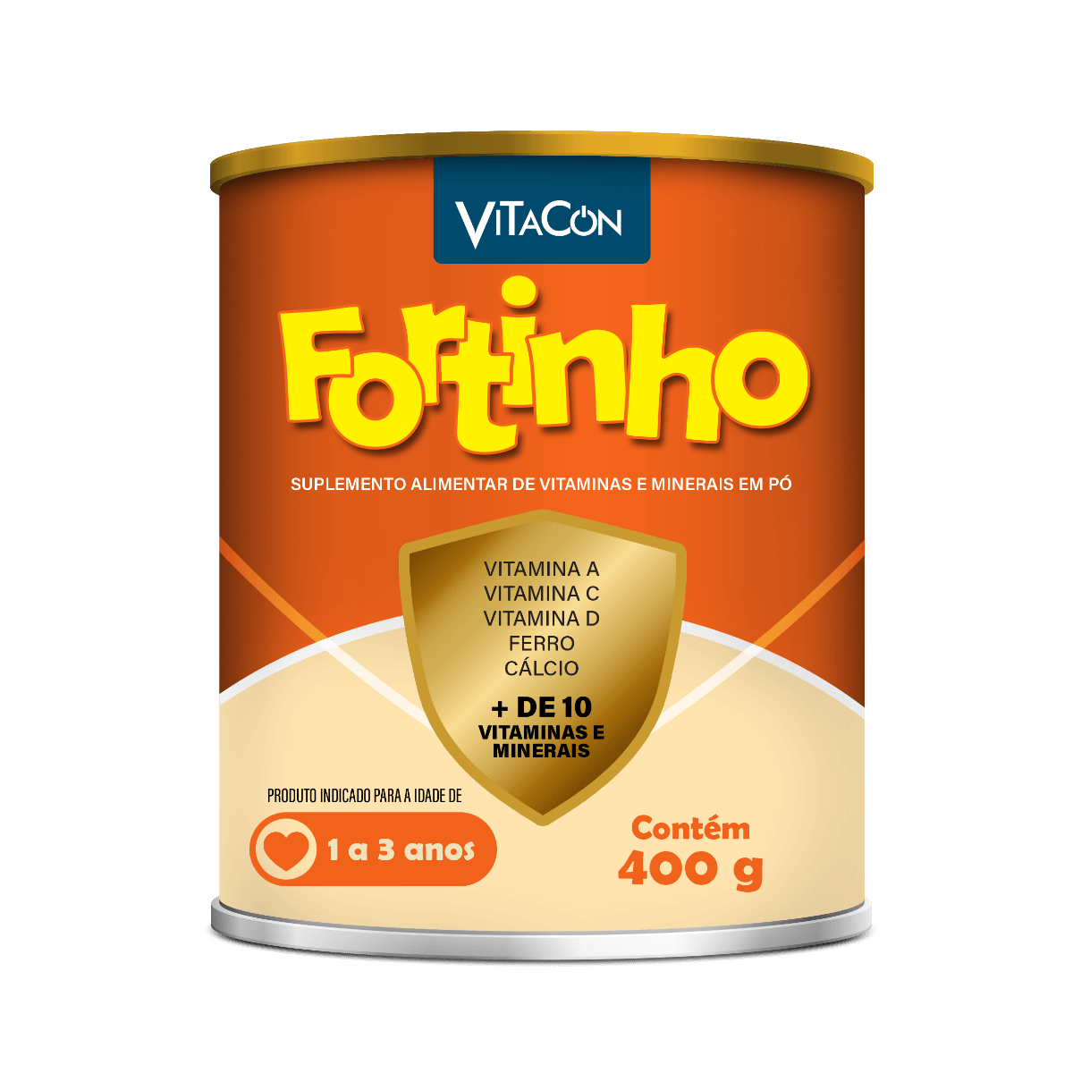 Vitacon Fortinho 1 a 3 Anos Lata 400g - Farma Conde