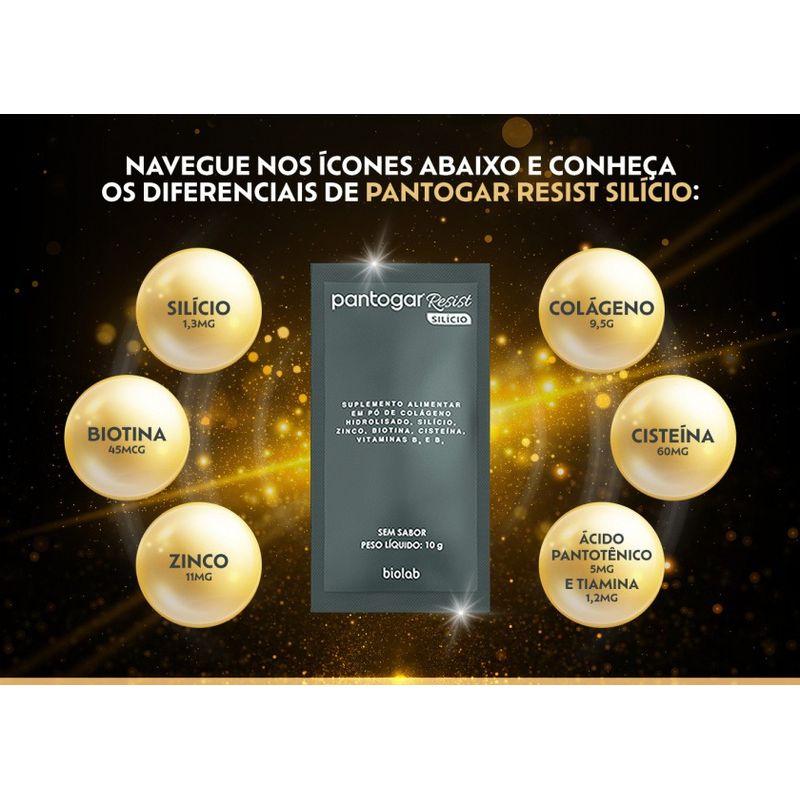 Pantogar Resist Silício Caixa 30 Sachês 10g - Farma Conde