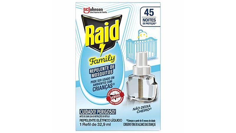 Raid Inseticida Elétrico Refil Líquido 45 Noites Family - Farma Conde