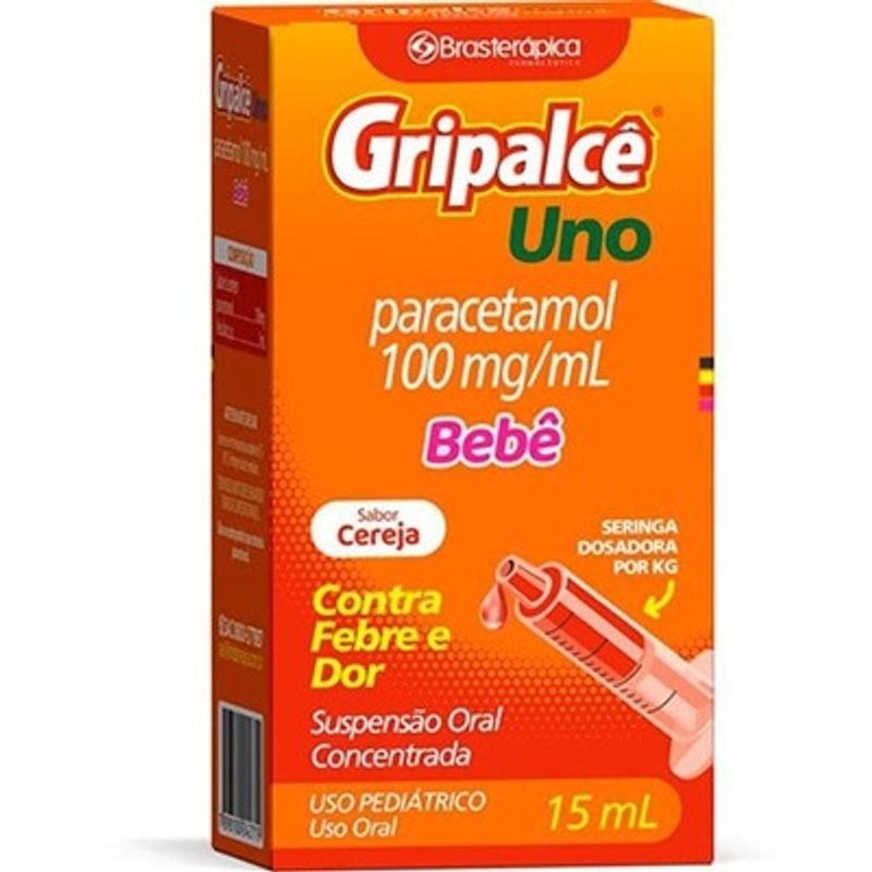 Gripalcê Uno Infantil 100mg/ml Sabor Cereja Suspensão Gotas Frasco 15ml ...