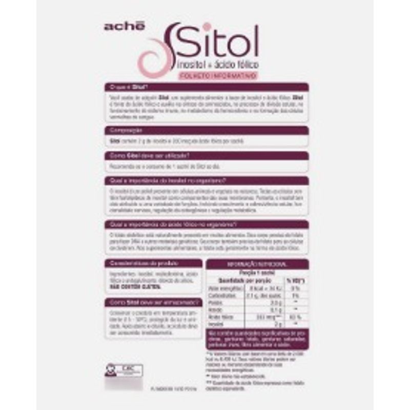 Sitol Caixa 30 Sachês - Farma Conde