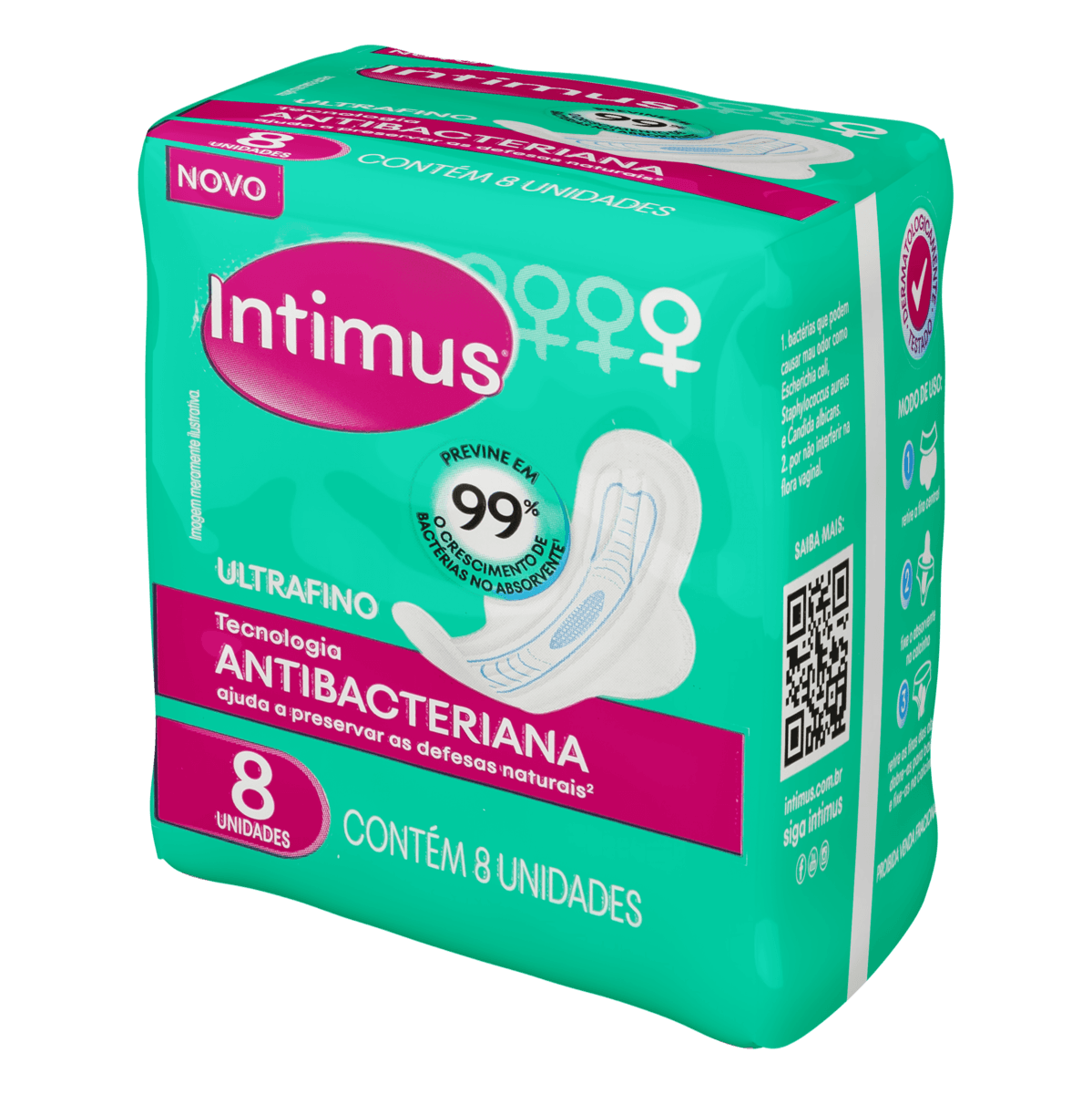 Absorvente Intimus Ultrafino Antibacteriano com Abas 8 Unidades - Farma ...