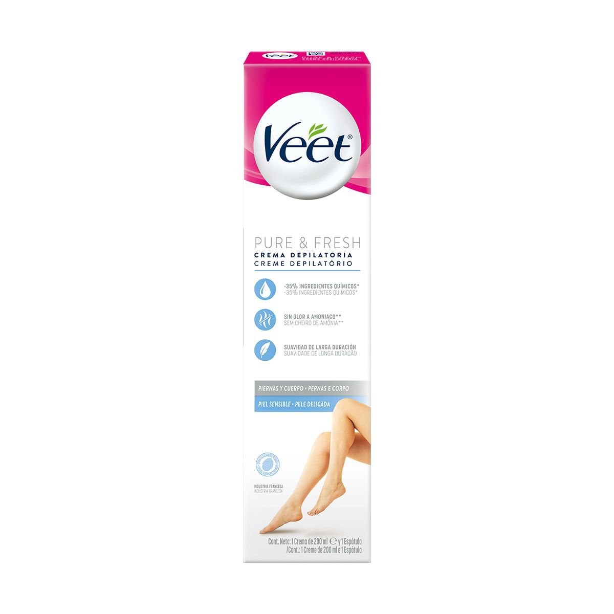 Creme para Depilação Veet Pure & Fresh Pele Sensível 200ml - Farma Conde