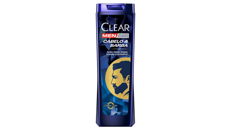 Shampoo Clear Men Anticaspa Cabelo e Barba Frasco Frasco 200ml - Farma ...