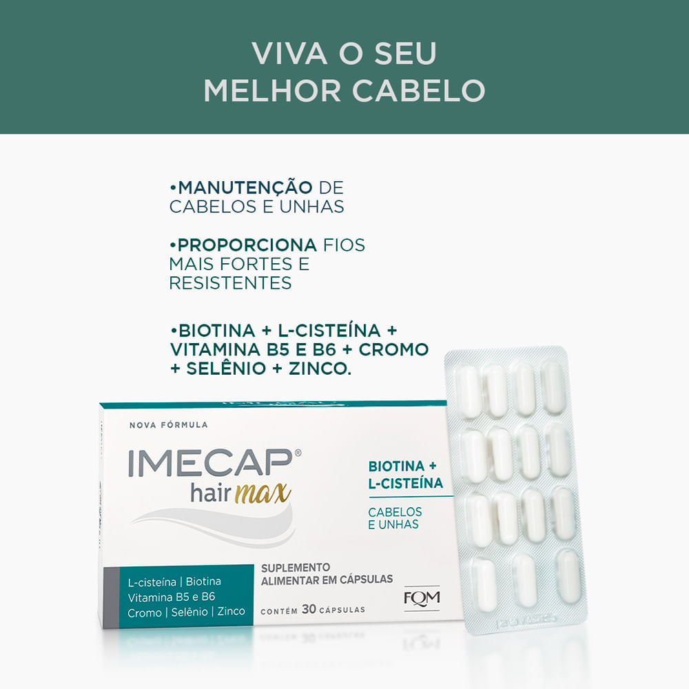 Imecap Hair Max Cabelos e Unhas 30 Cápsulas - Farma Conde