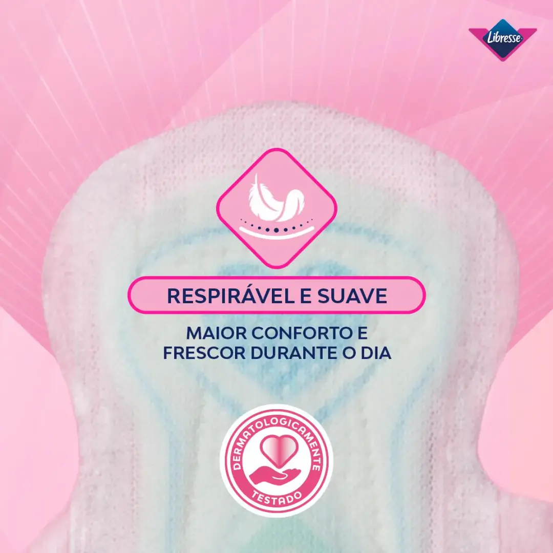 Absorvente Libresse Bom Dia Regular com Abas Fluxo Moderado 30 Unidades ...